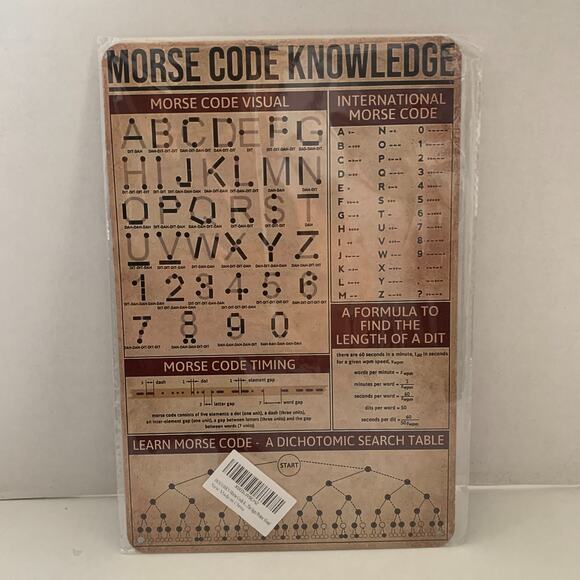Unbranded | Accents | Morse Code Knowledge Metal Tin Sign 8x2 Wall ...